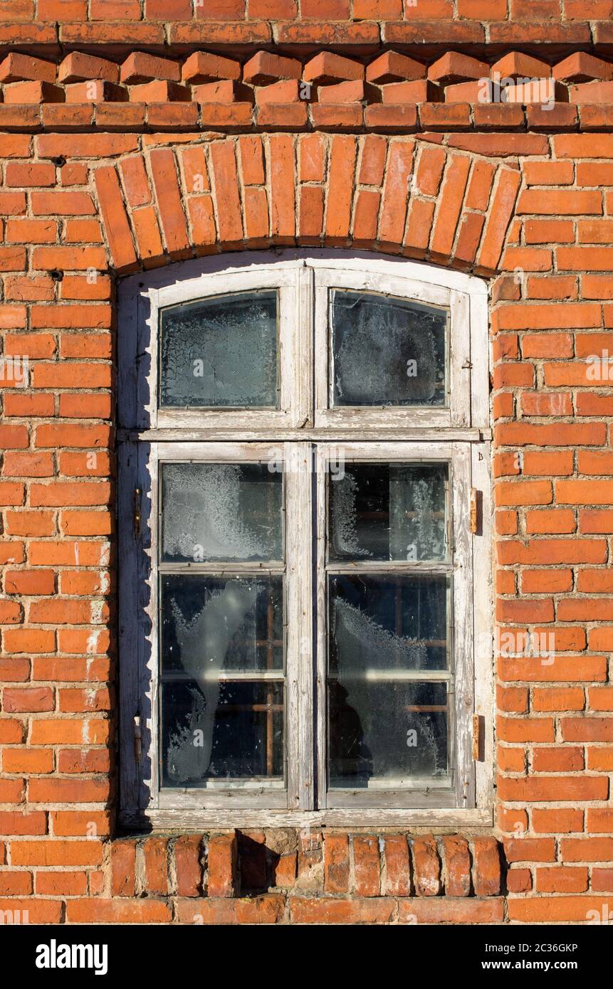 Window at front of an old brick house Stock Photo - Alamy