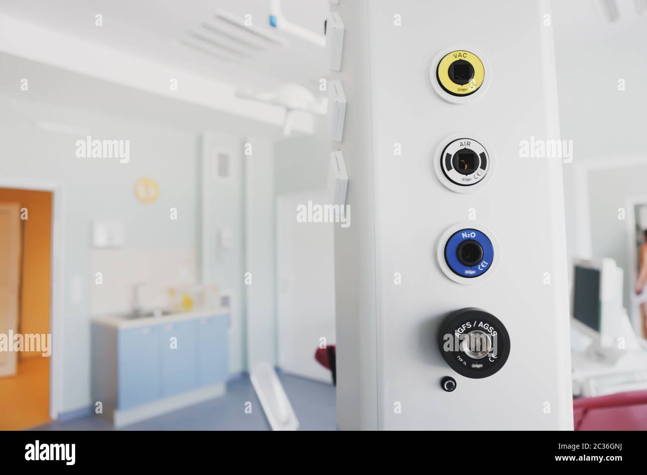 Image of medical ventilator. Hospital respiratory ventilation. Patient ...