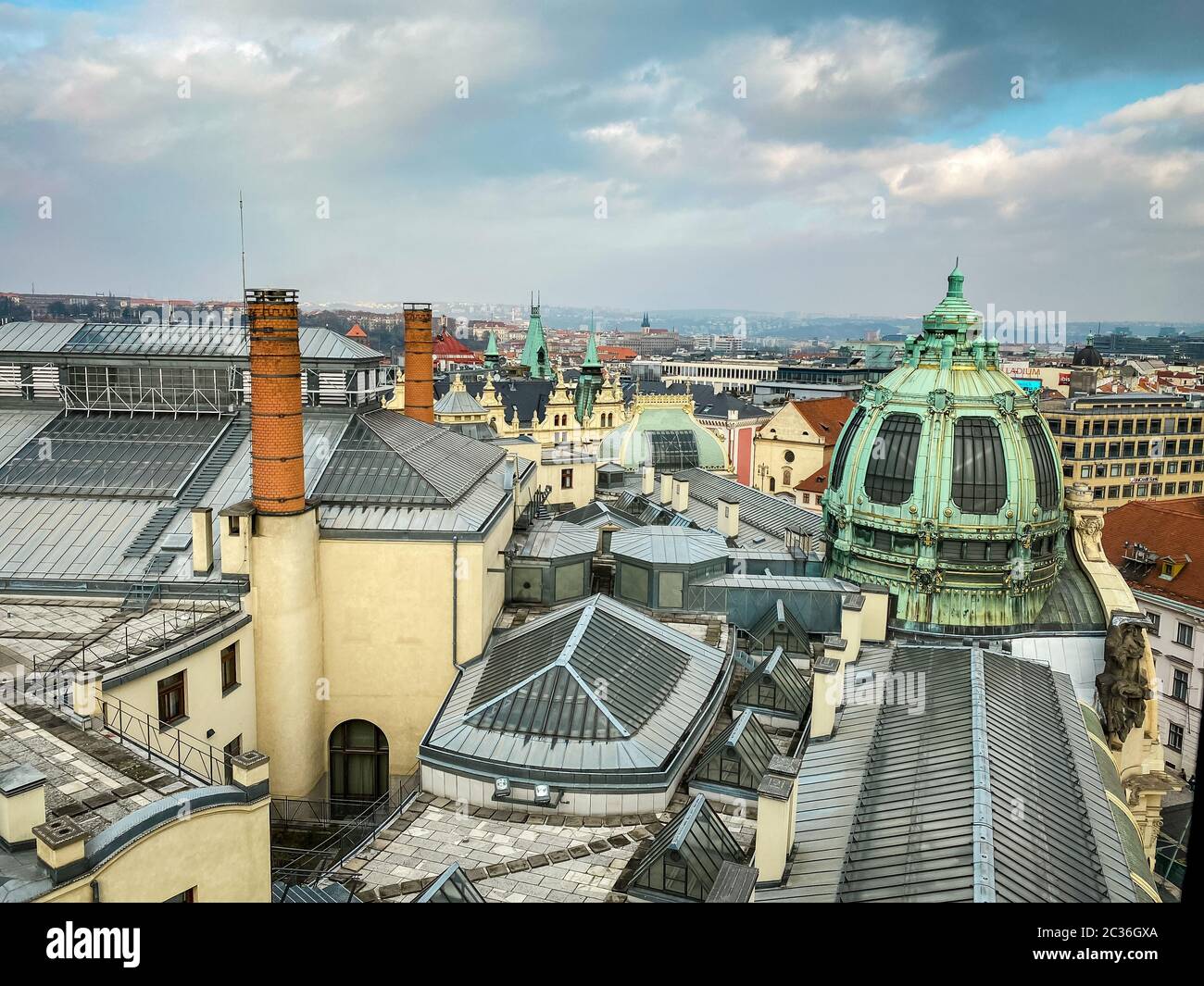 Prague castle district red roofs church hi-res stock photography and ...