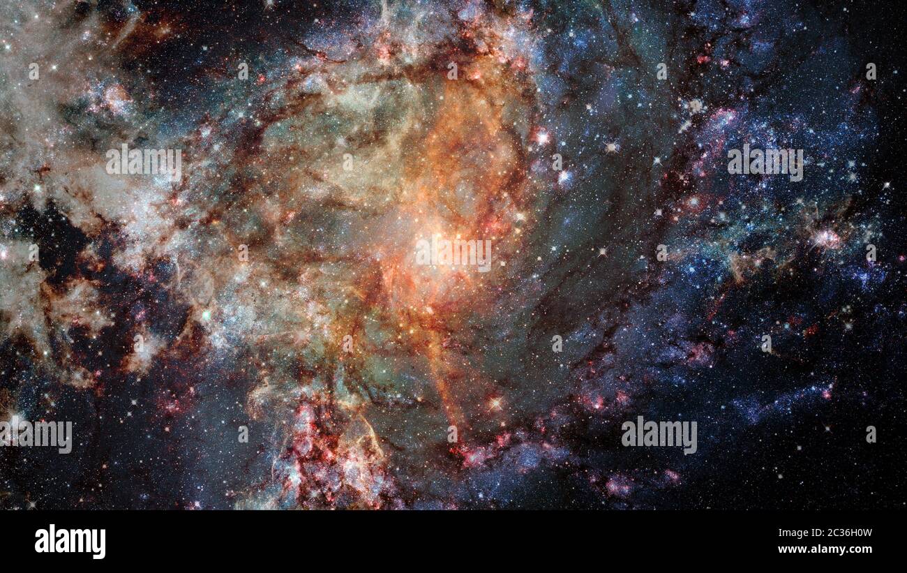 Star explosion in a galaxy of an unknown universe. Elements of this ...