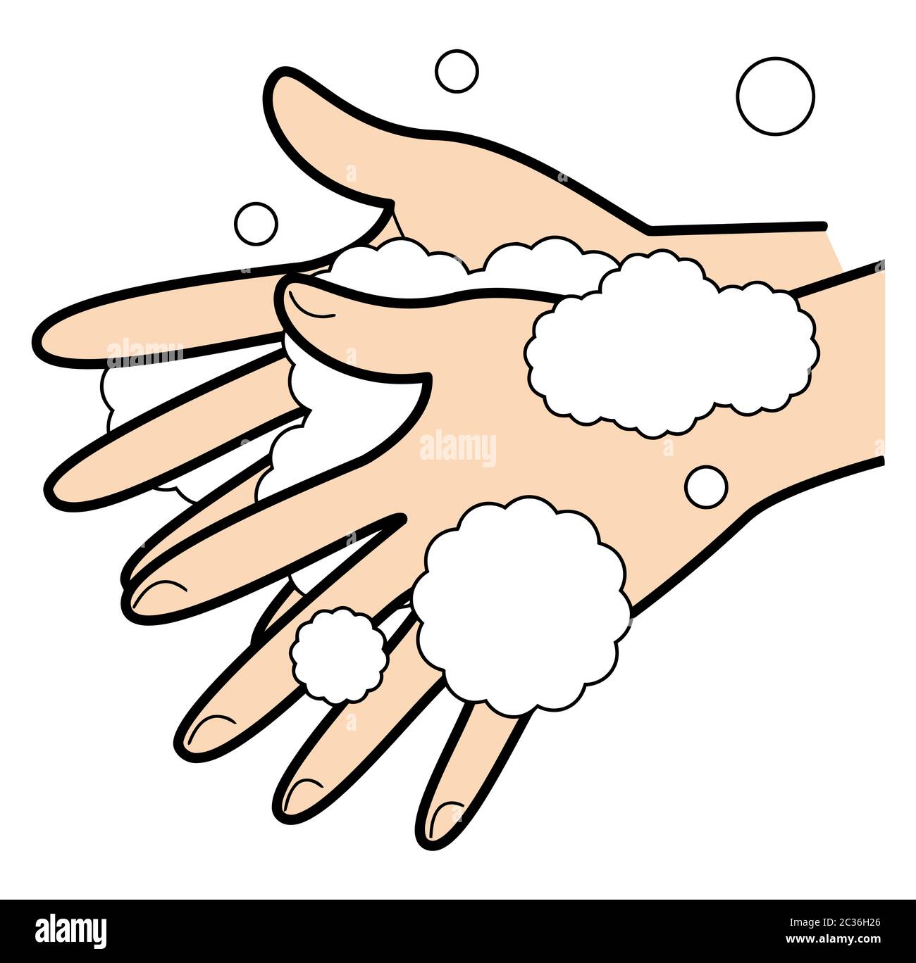 washing the hands soap illustration Stock Photo - Alamy