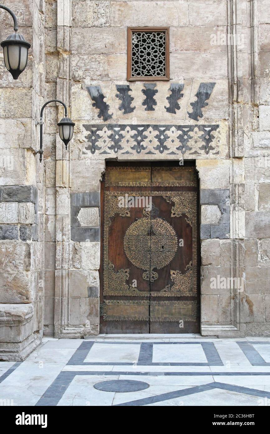 Medieval door entrance in Mosque at Khan el Khalili Stock Photo - Alamy