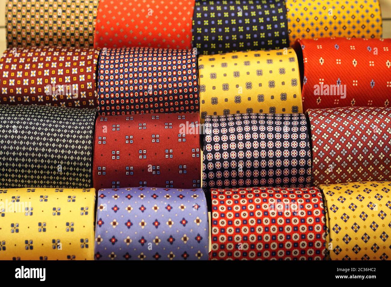 Modern neck ties in various colors and styles Stock Photo - Alamy