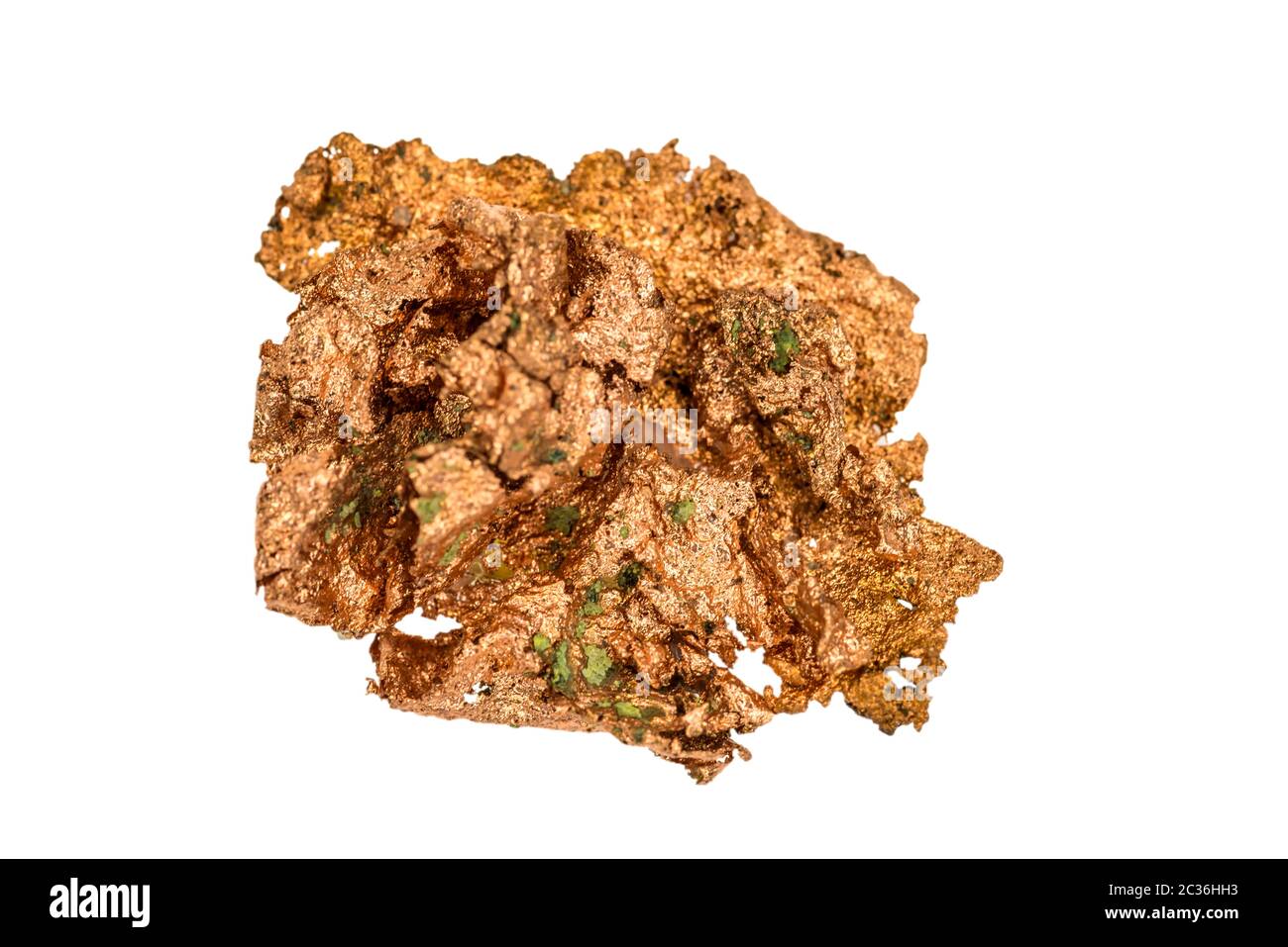copper nugget cut out on a white background Stock Photo - Alamy