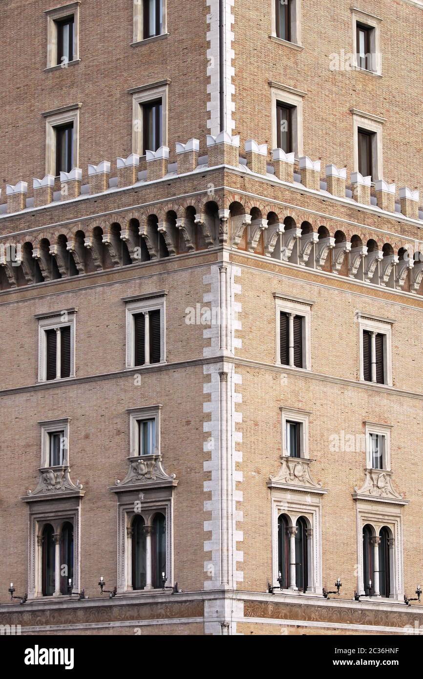 Classic style medieval building corner in Rome Stock Photo - Alamy