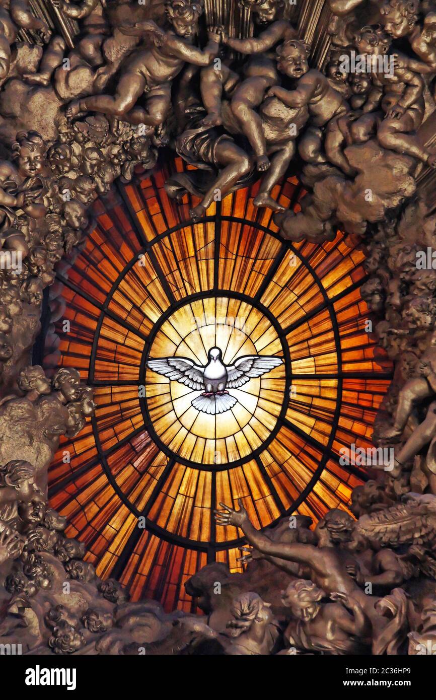 The Dove Iconographic symbol of the Holy Spirit in Vatican Stock Photo ...