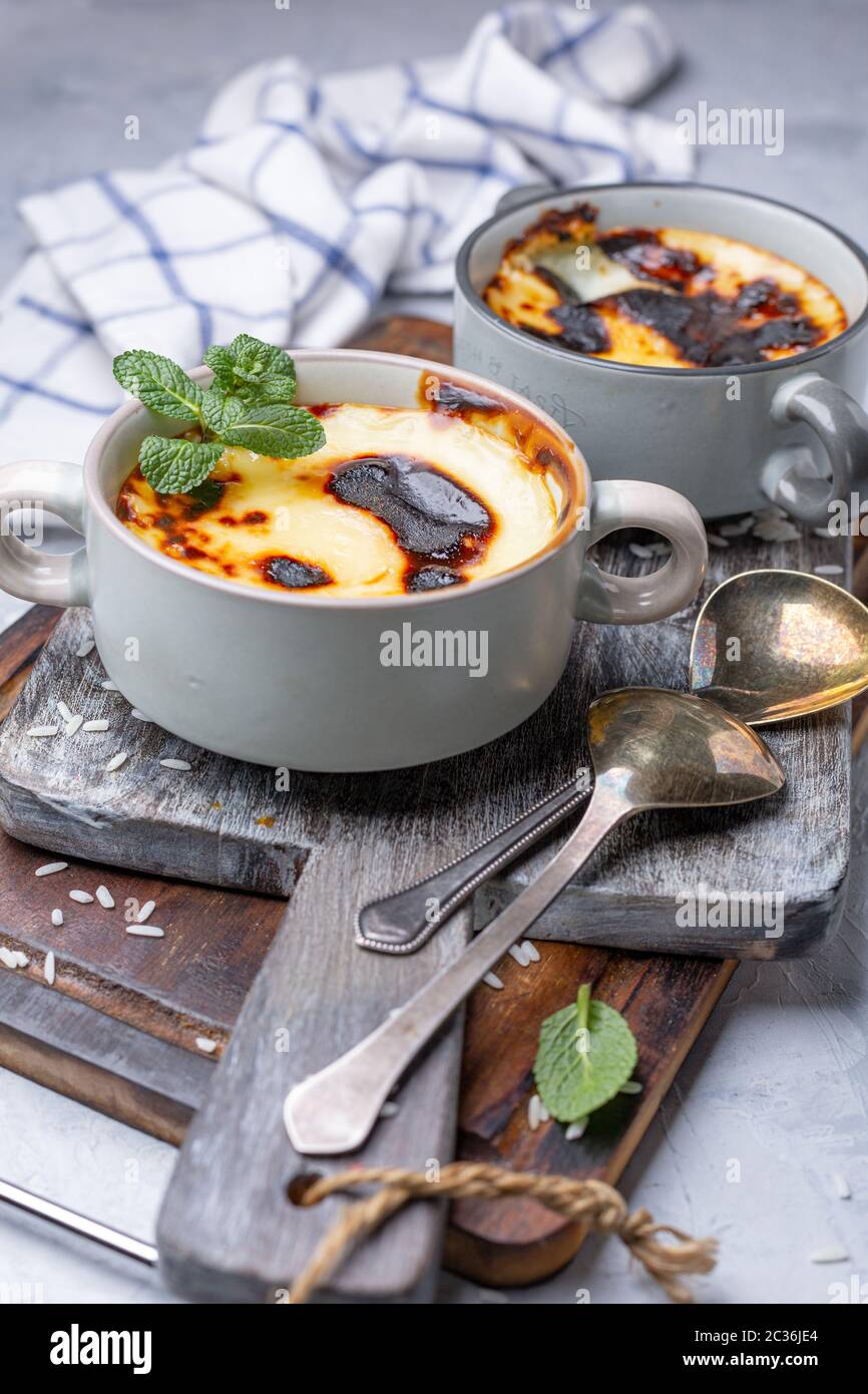 Traditional Turkish dessert (sutlac Stock Photo - Alamy