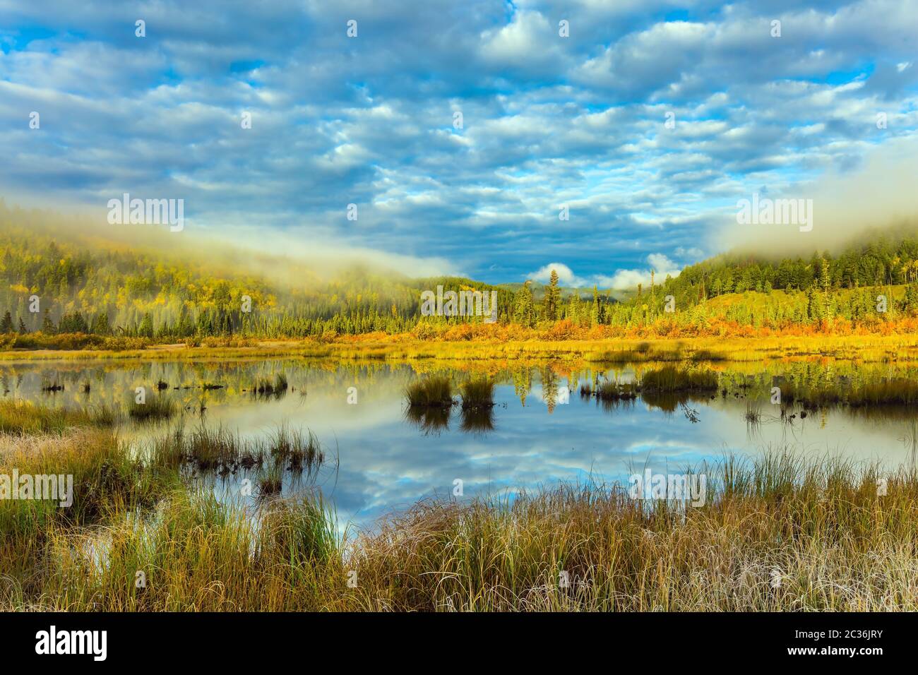 Smooth water reflects clouds hi-res stock photography and images - Alamy