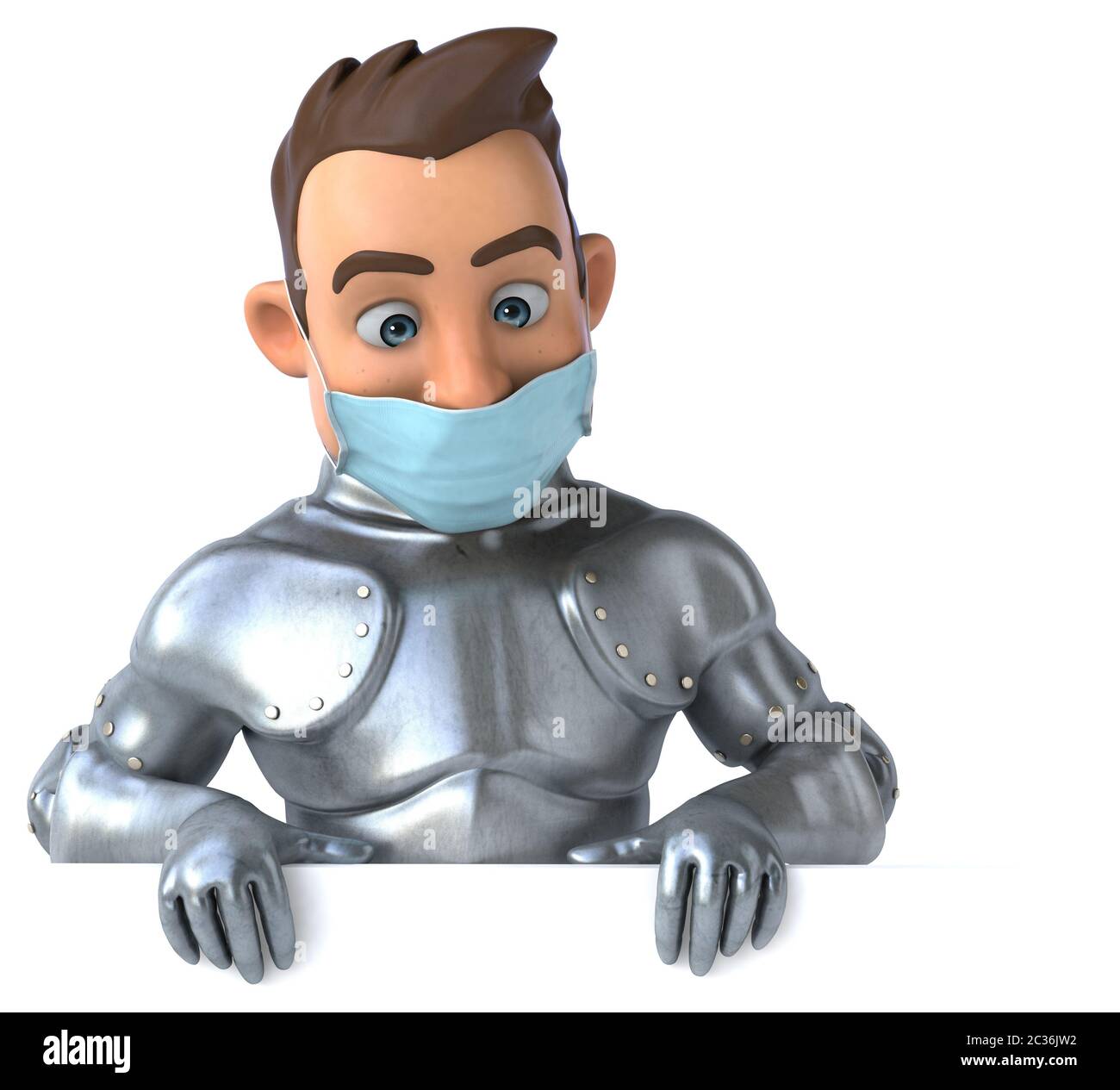 3D illustration of a cartoon character with a mask Stock Photo - Alamy