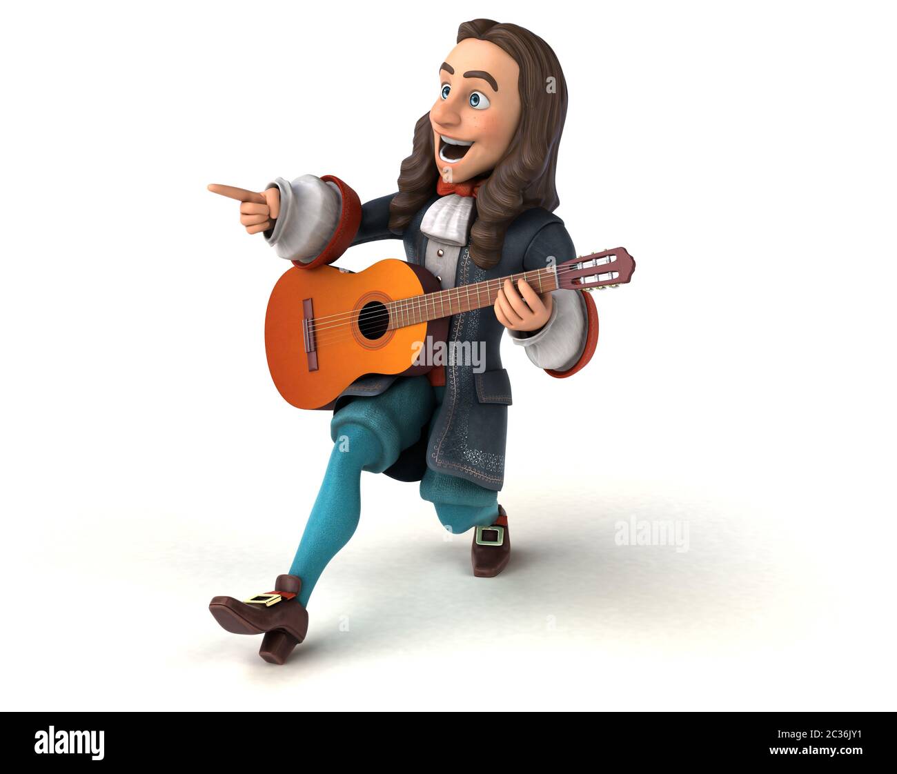 3D Illustration of a cartoon man in historical baroque costume Stock ...