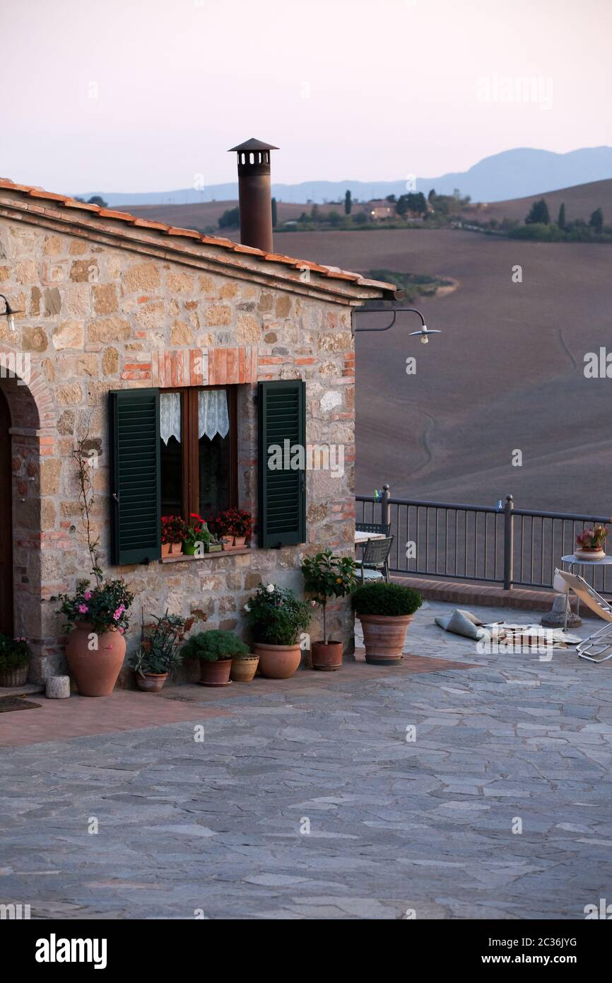 Monticchiello - Medieval village near Pienza . Tuscany. Italy Stock ...
