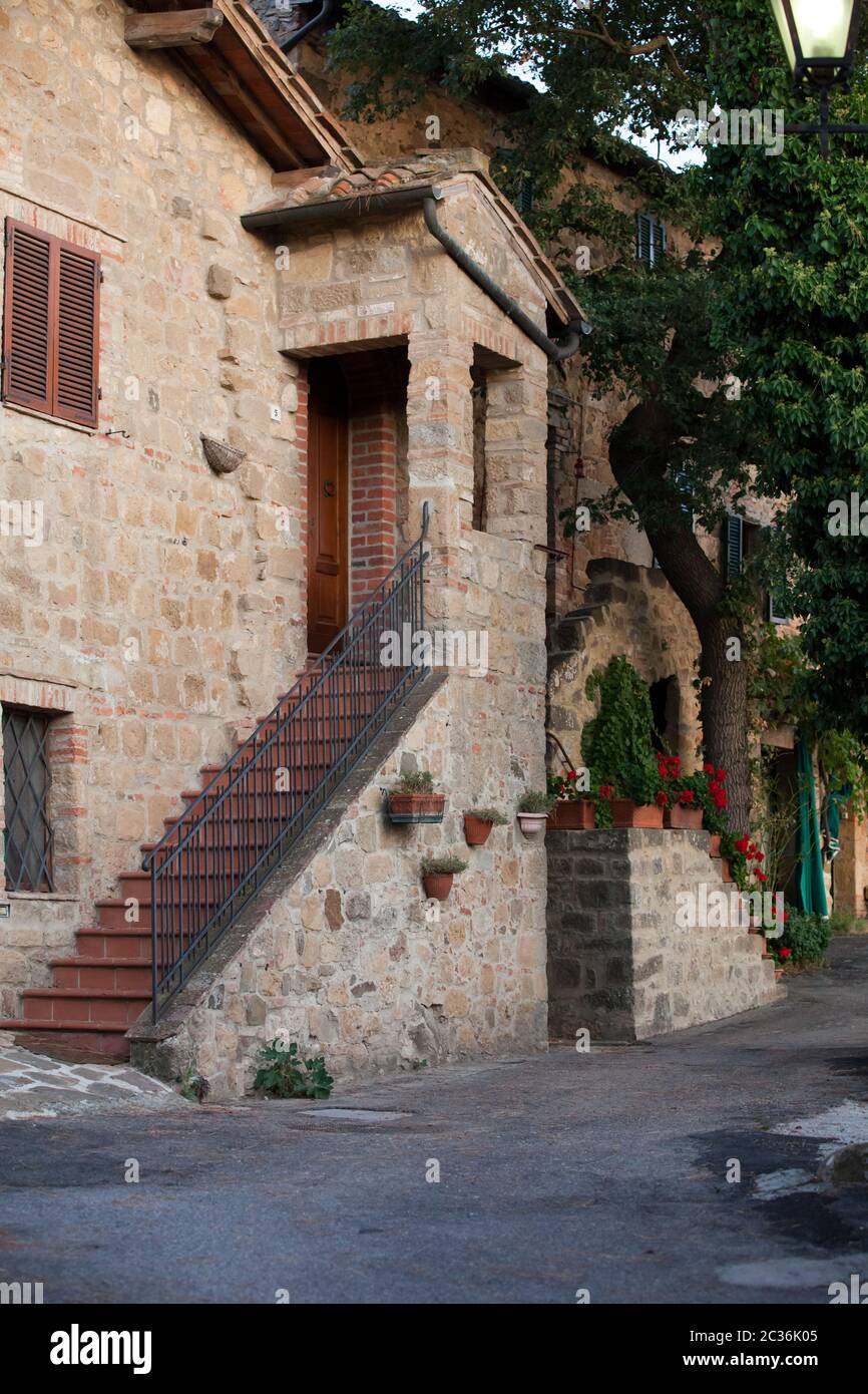Monticchiello - Medieval village near Pienza . Tuscany. Italy Stock ...