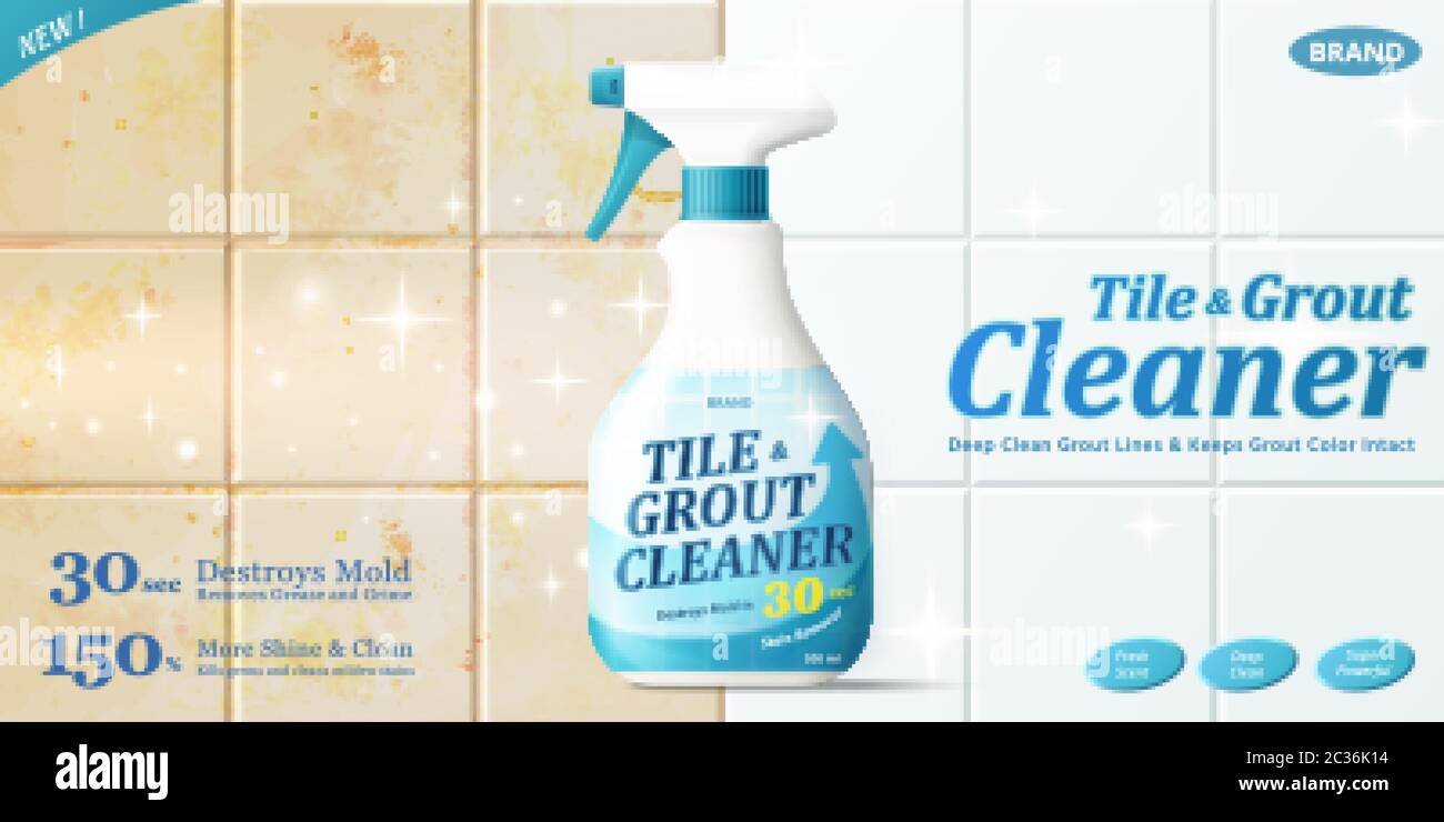 Ad template for tile cleaner, before and after detergent cleaning ...