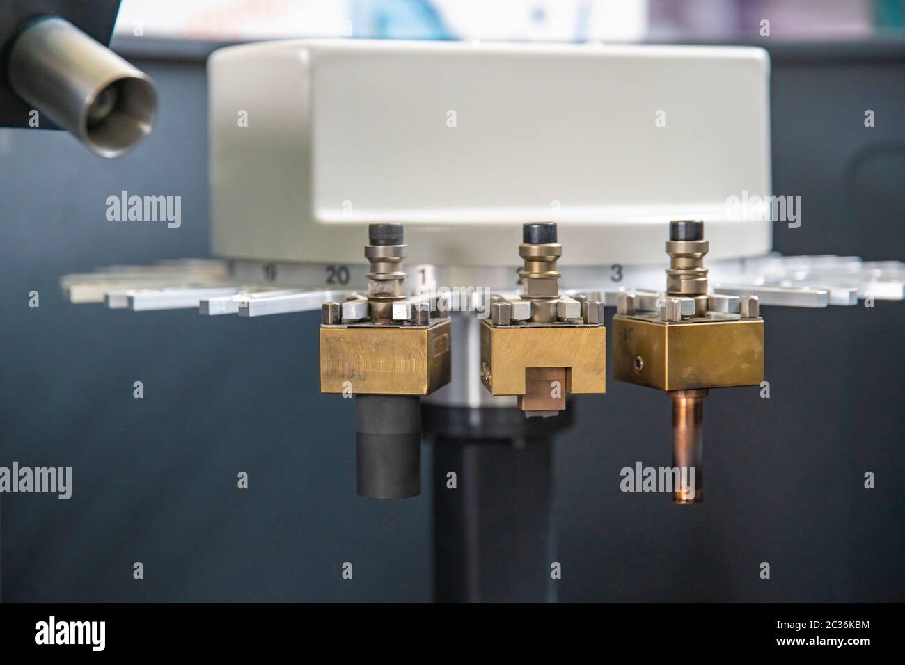 Metal drilling process using lathe hi-res stock photography and images ...