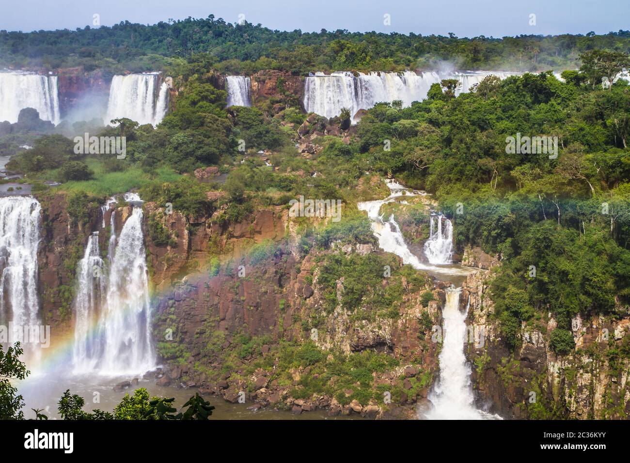 Powerful two-stage waterfalls Stock Photo - Alamy