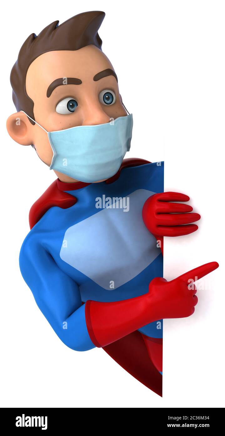 3D illustration of a cartoon character with a mask Stock Photo - Alamy