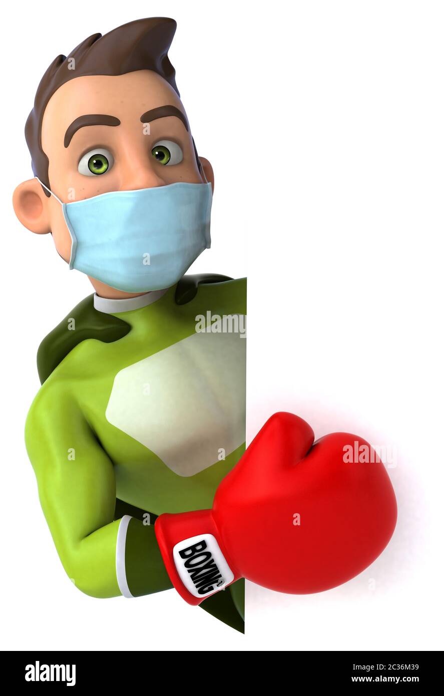 3D illustration of a cartoon character with a mask Stock Photo - Alamy