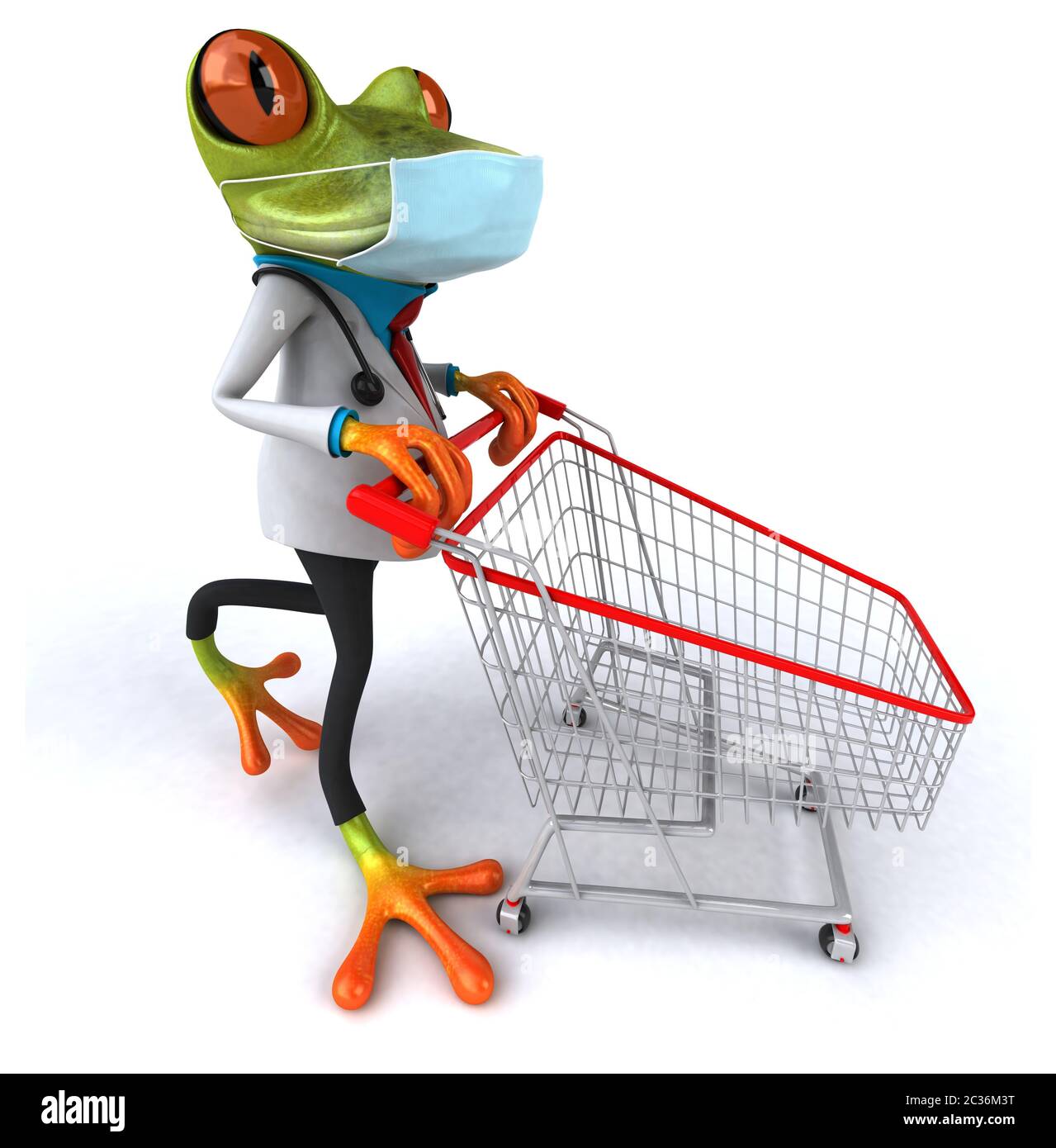 3D Illustration of a doctor frog with a mask Stock Photo - Alamy