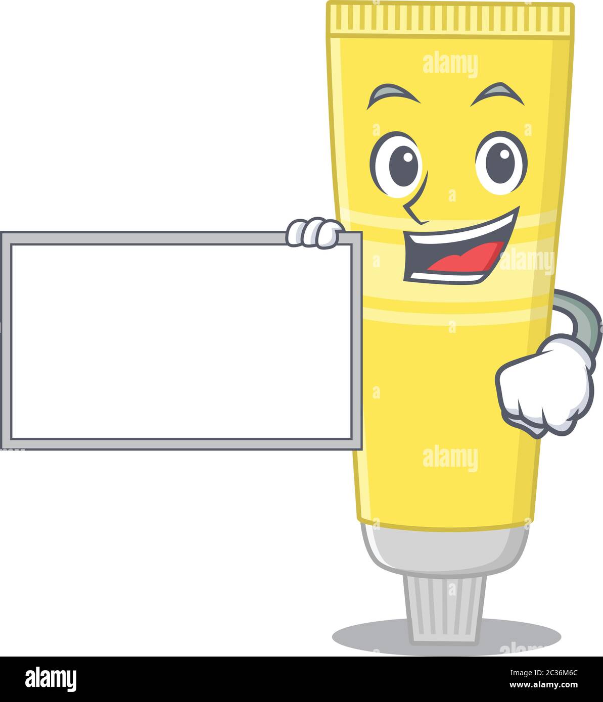 Cartoon character style of hair dye holding a white board Stock Vector ...