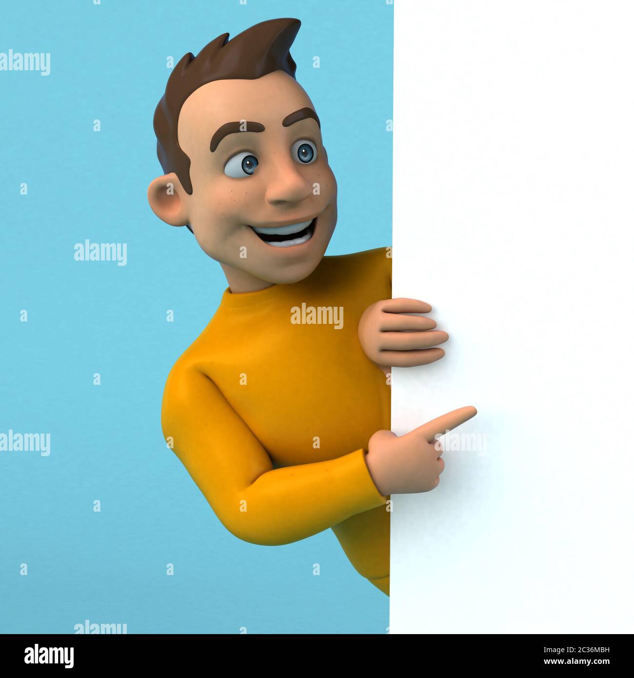 Fun 3D cartoon yellow character Stock Photo - Alamy