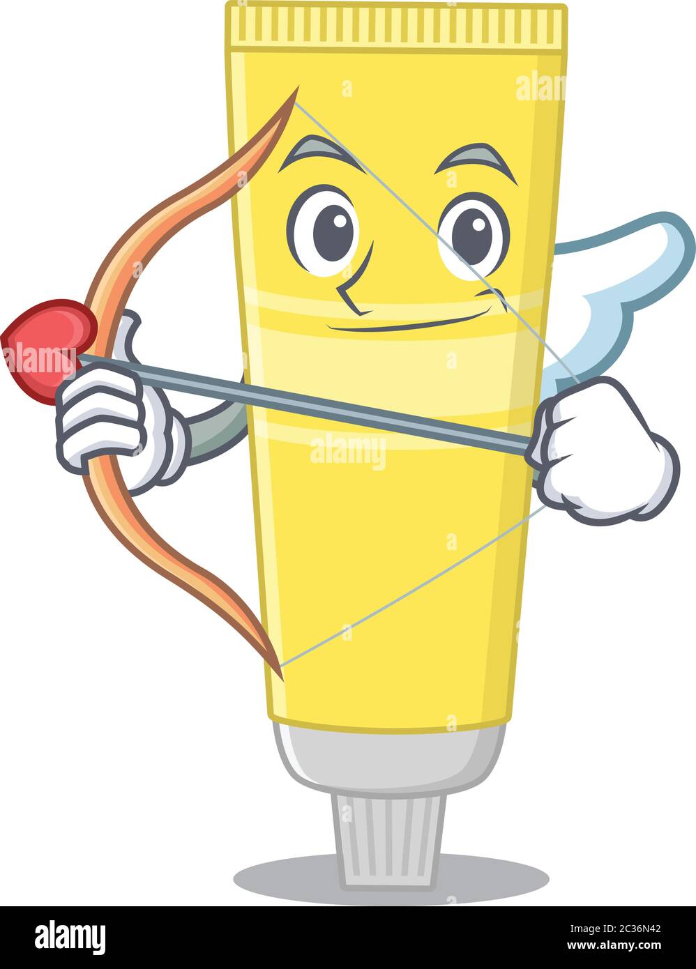 A lovable hair dye as a romantic cupid cartoon picture with arrow Stock ...