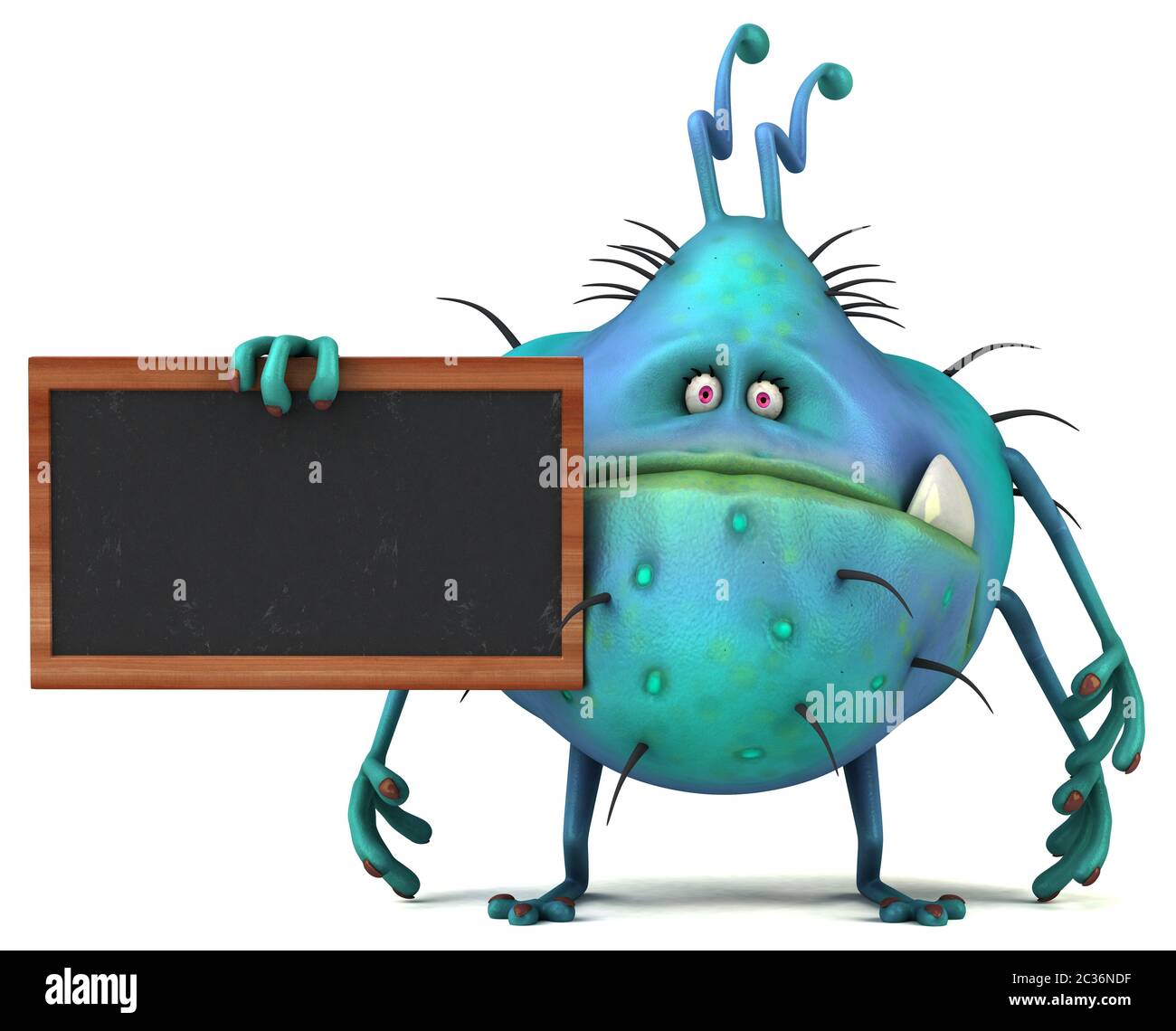 Fun 3D germ bug monster with a chalkboard Stock Photo - Alamy