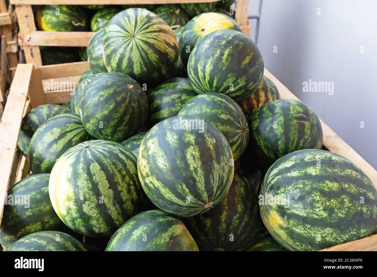 Watermelons watermelon crates crate hi-res stock photography and images ...