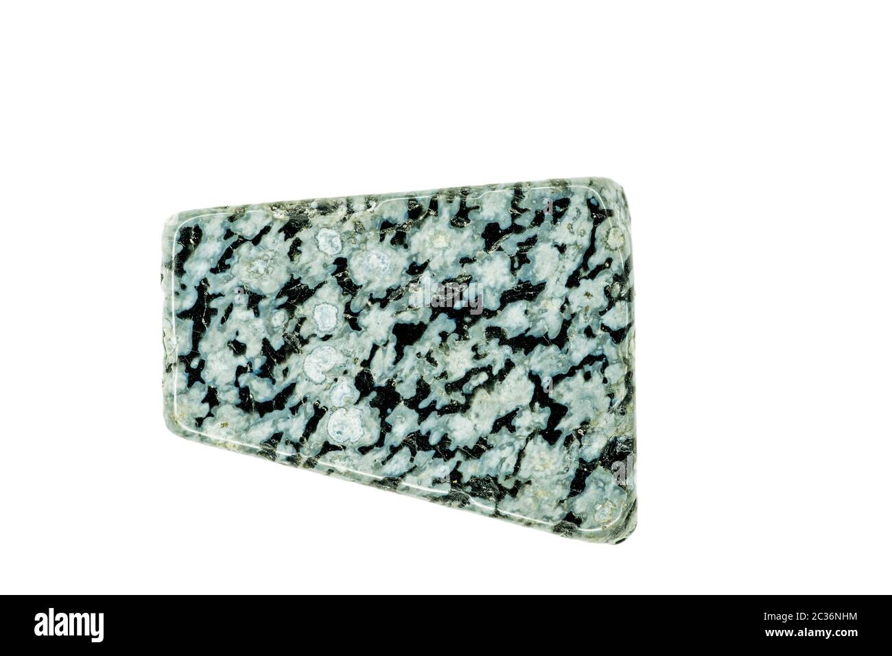 snowflake obsidian gemstone cut out on white background Stock Photo - Alamy