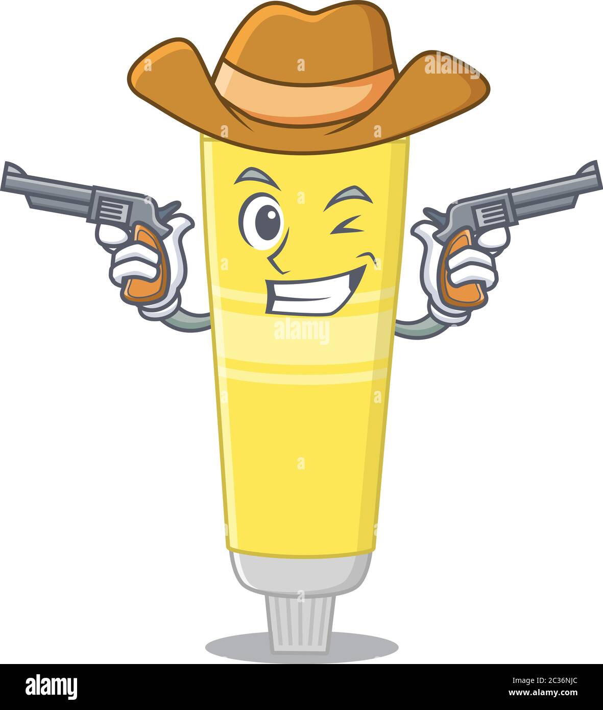 A wise cowboy of hair dye Cartoon design with guns Stock Vector Image ...