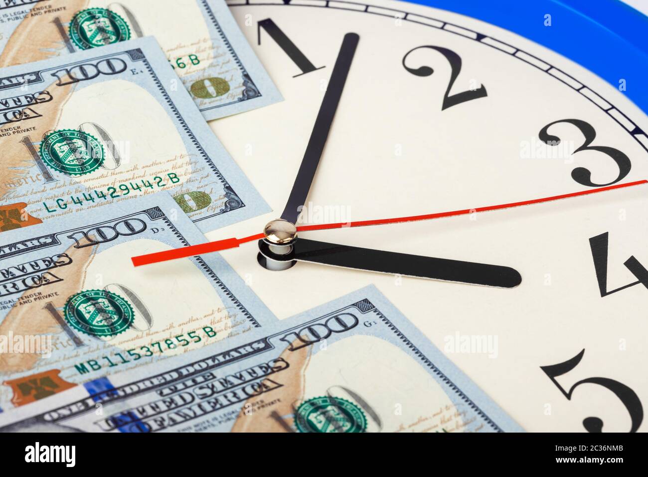 Clock and money - business concept Stock Photo - Alamy