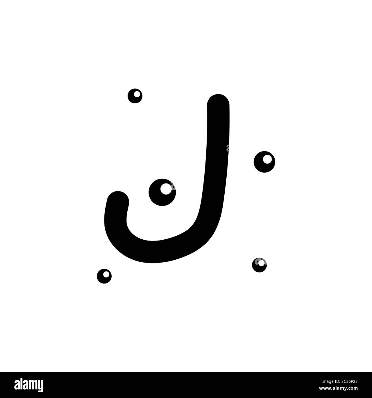 J hand drawn alphabet vector design template illustration Stock Vector ...