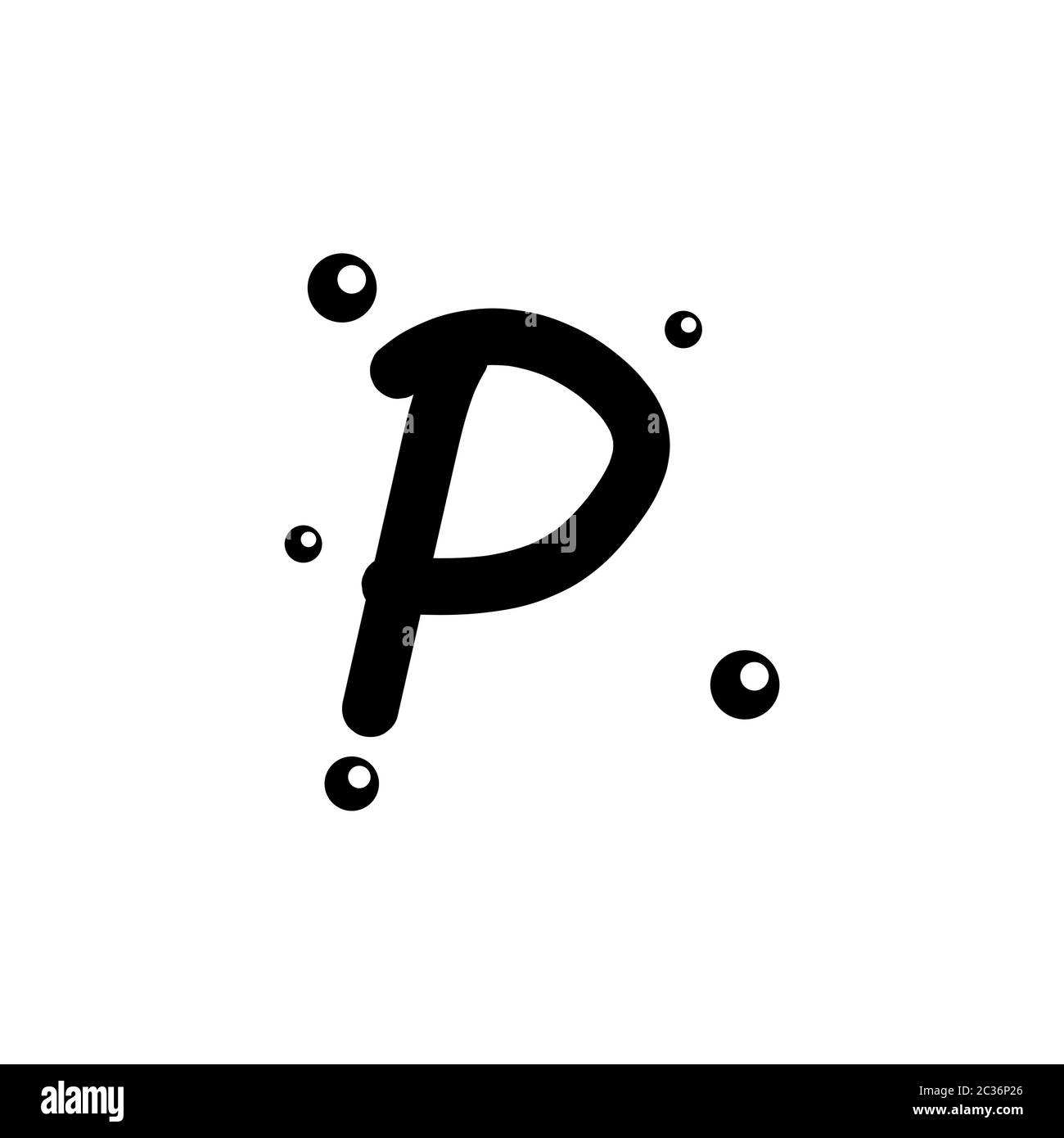 P hand drawn alphabet vector design template illustration Stock Vector ...