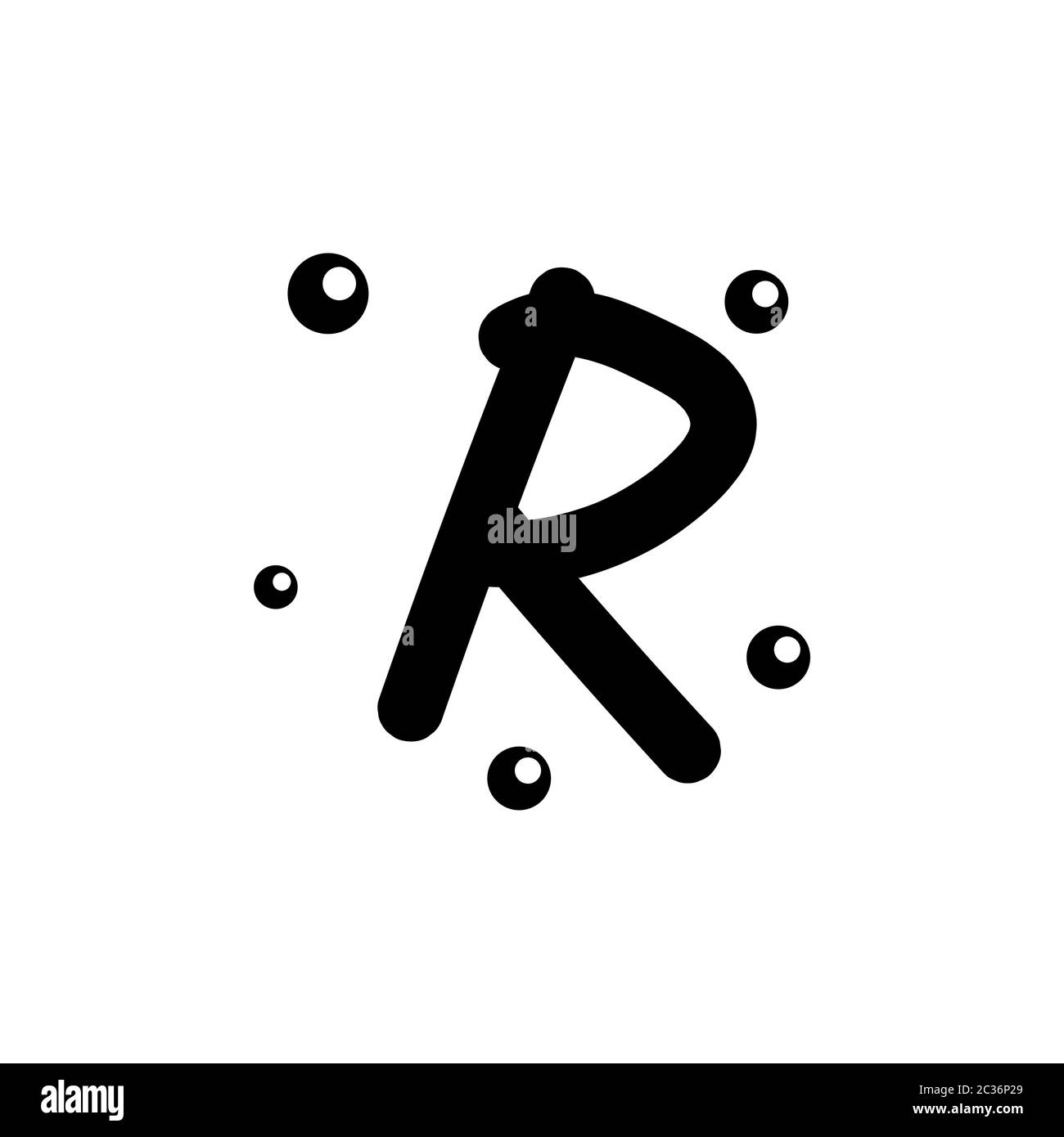 R hand drawn alphabet vector design template illustration Stock Vector ...