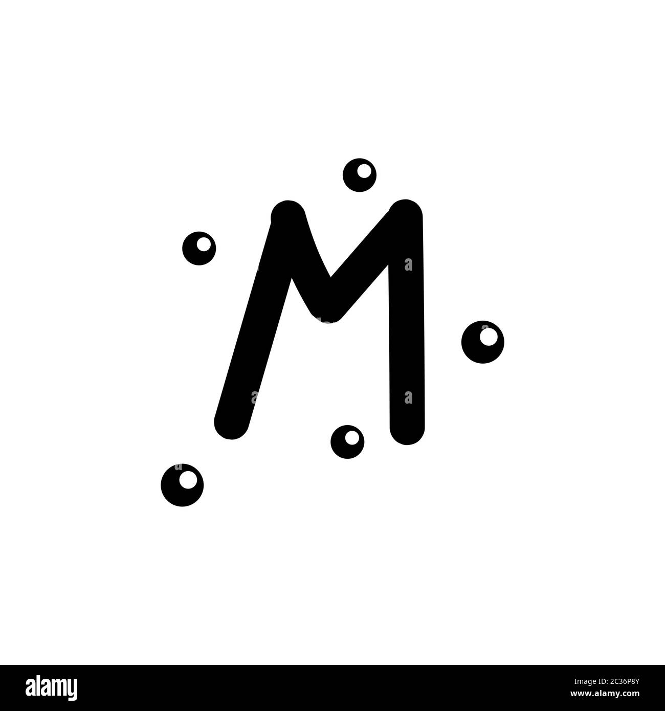 M hand drawn alphabet vector design template illustration Stock Vector ...