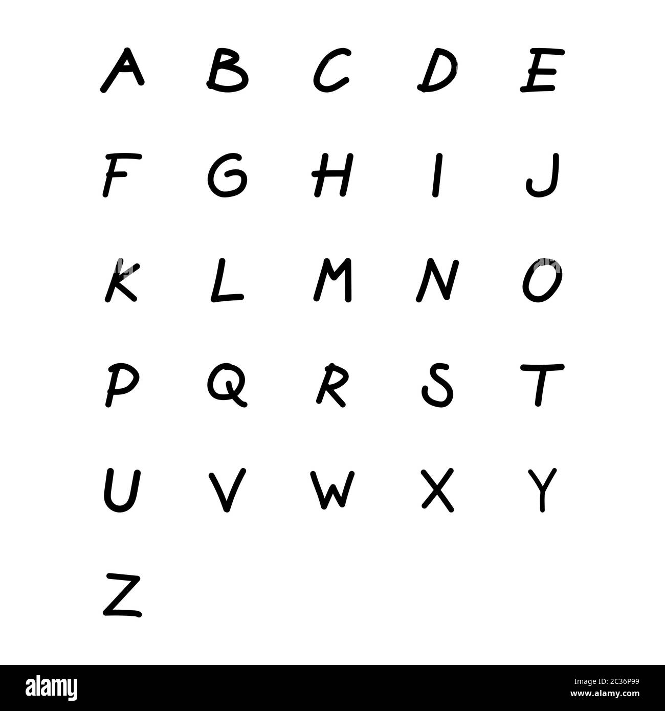 hand drawn alphabet vector design template illustration Stock Vector ...