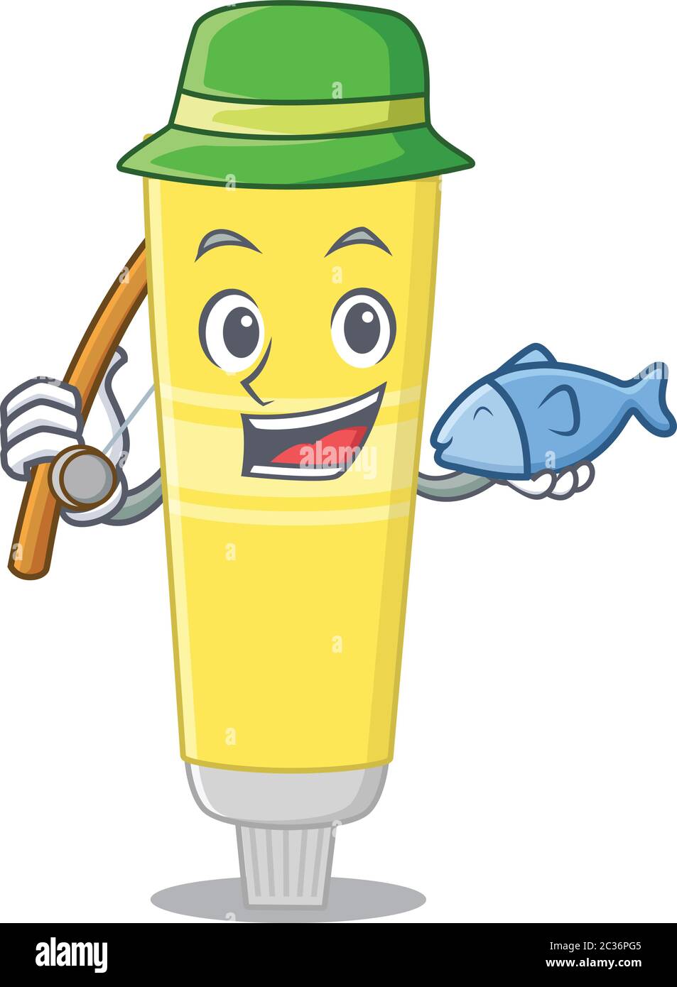 Cartoon design style of hair dye ready goes to fishing Stock Vector ...