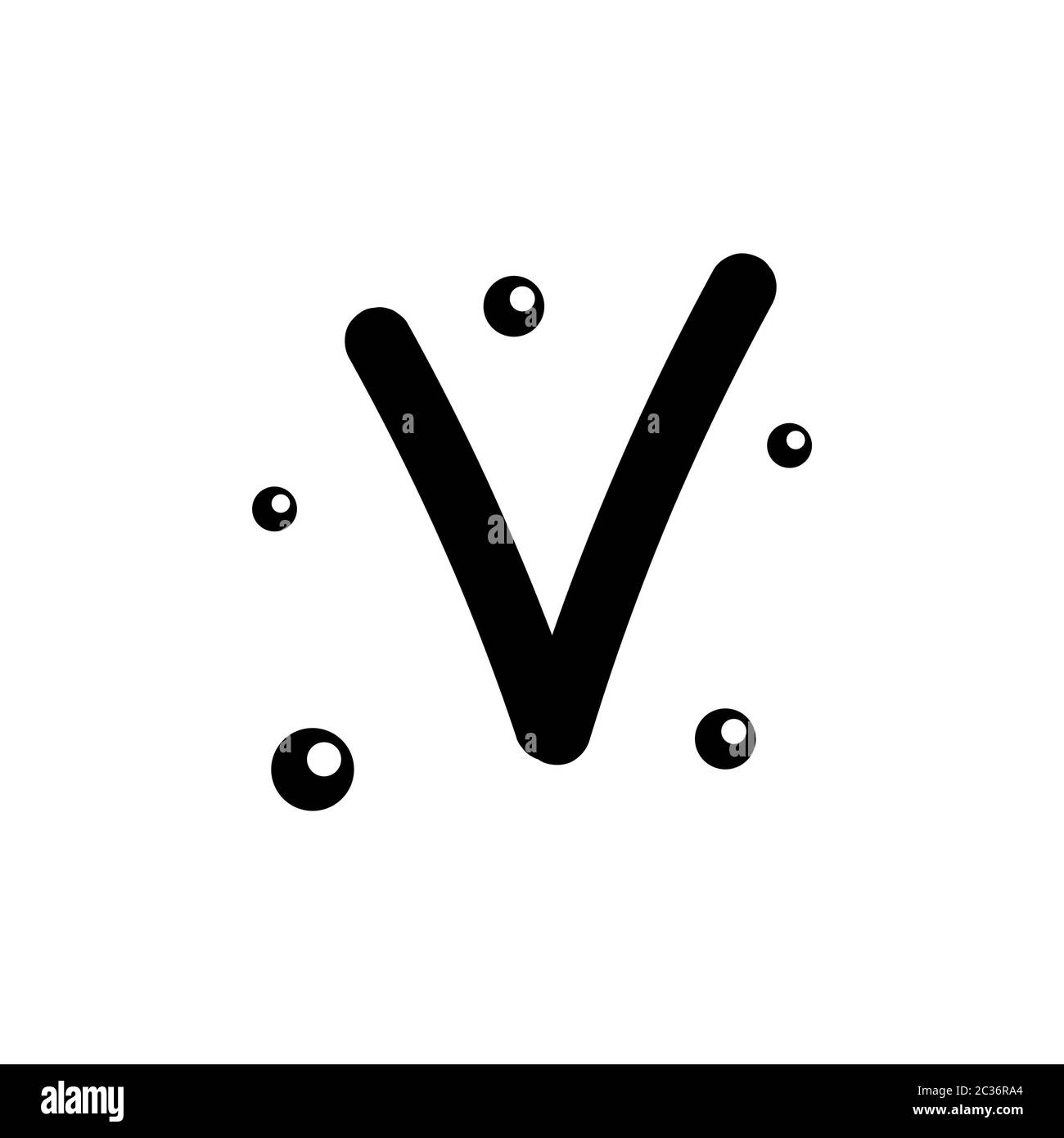 V hand drawn alphabet vector design template illustration Stock Vector ...