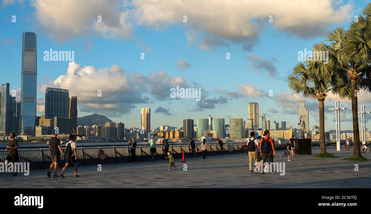 The newly opened Central district harbourfront promenade, Sun Yat Sen ...
