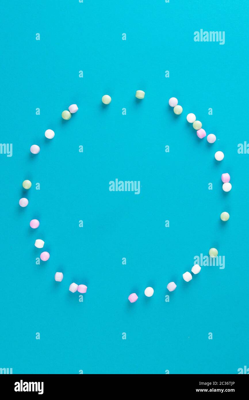 Many tablets are lined in the form of a circle. Place for the ...