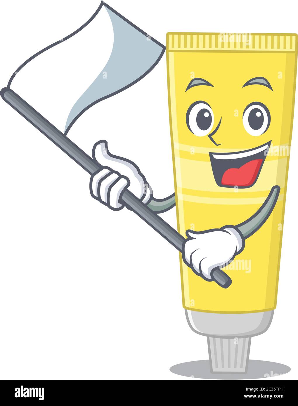 A brave hair dye mascot character design holding a white flag Stock ...
