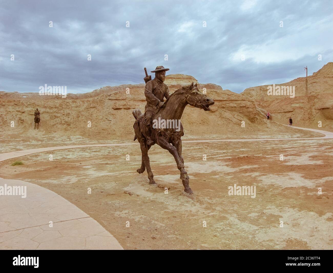 Sculptures made of bronze depict story of desert live in Devil city, an ...