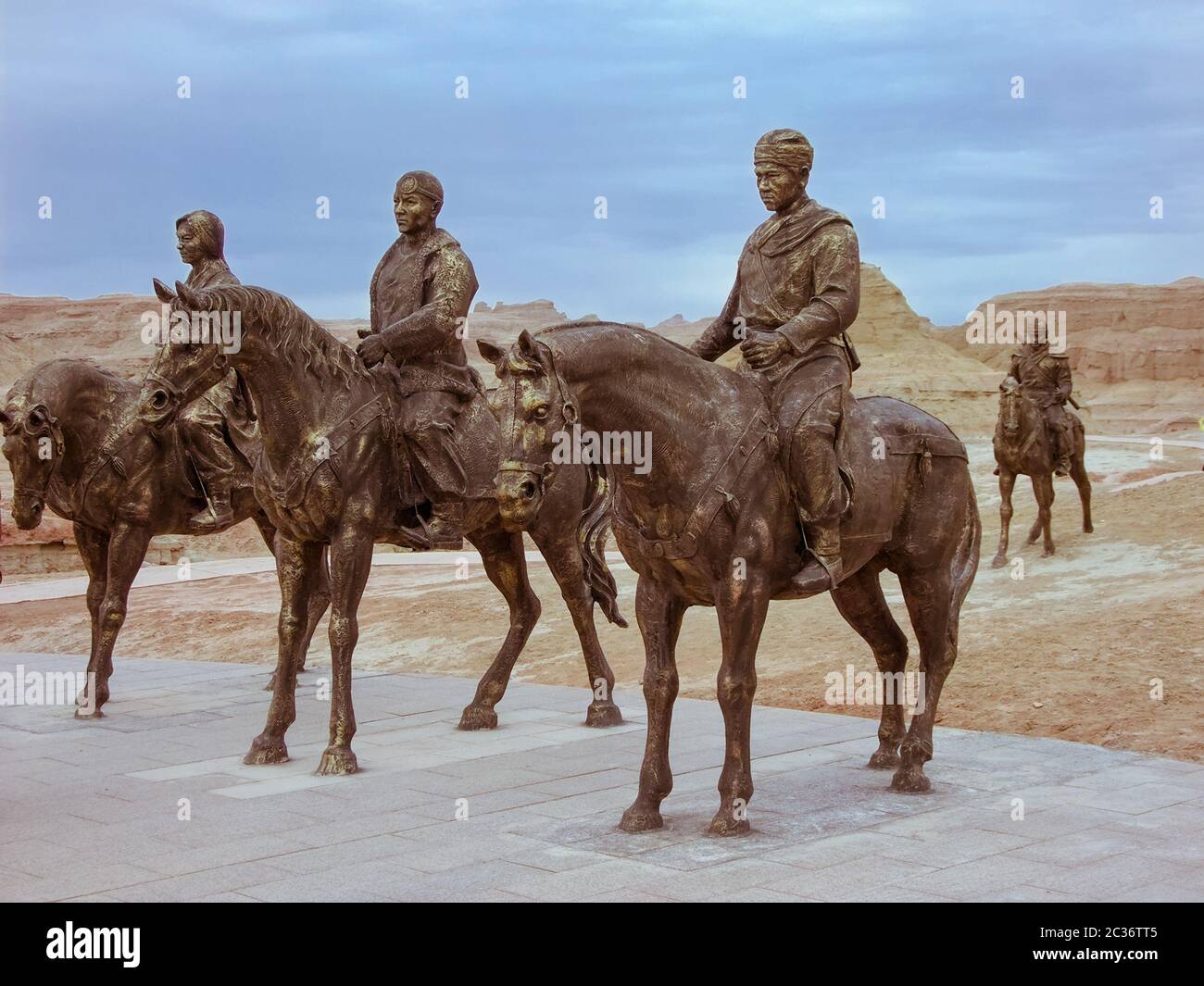 Sculptures made of bronze depict story of desert live in Devil city, an ...