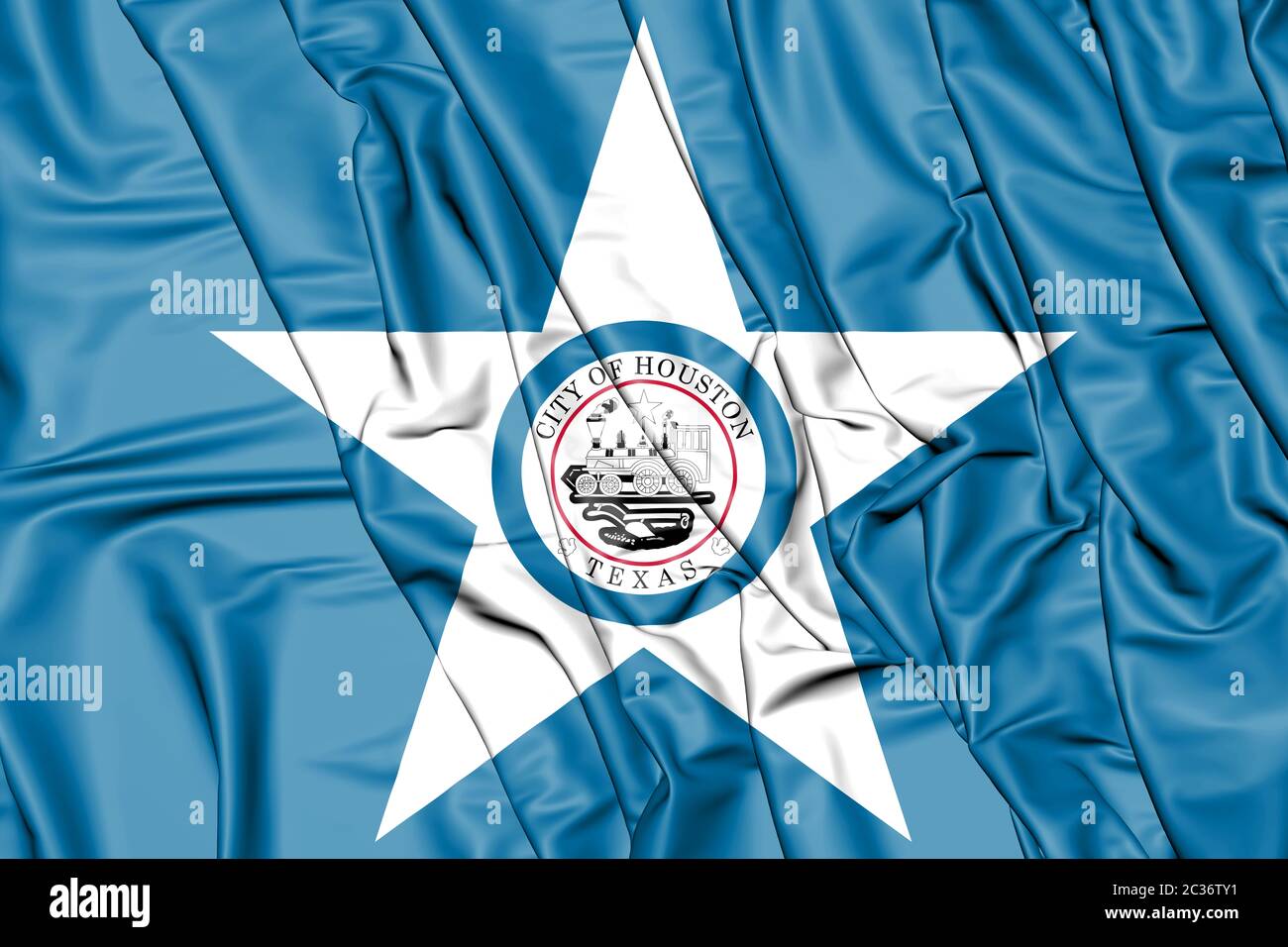 3D Flag of Houston (Texas), USA. 3D Illustration Stock Photo - Alamy