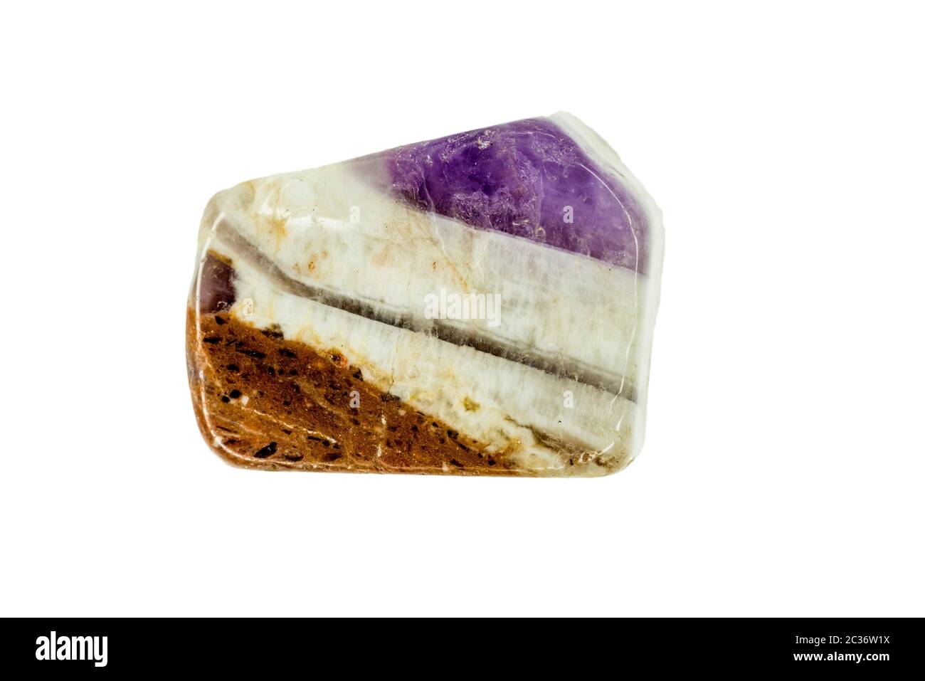 Amethyst gemstone cut out on white background Stock Photo - Alamy