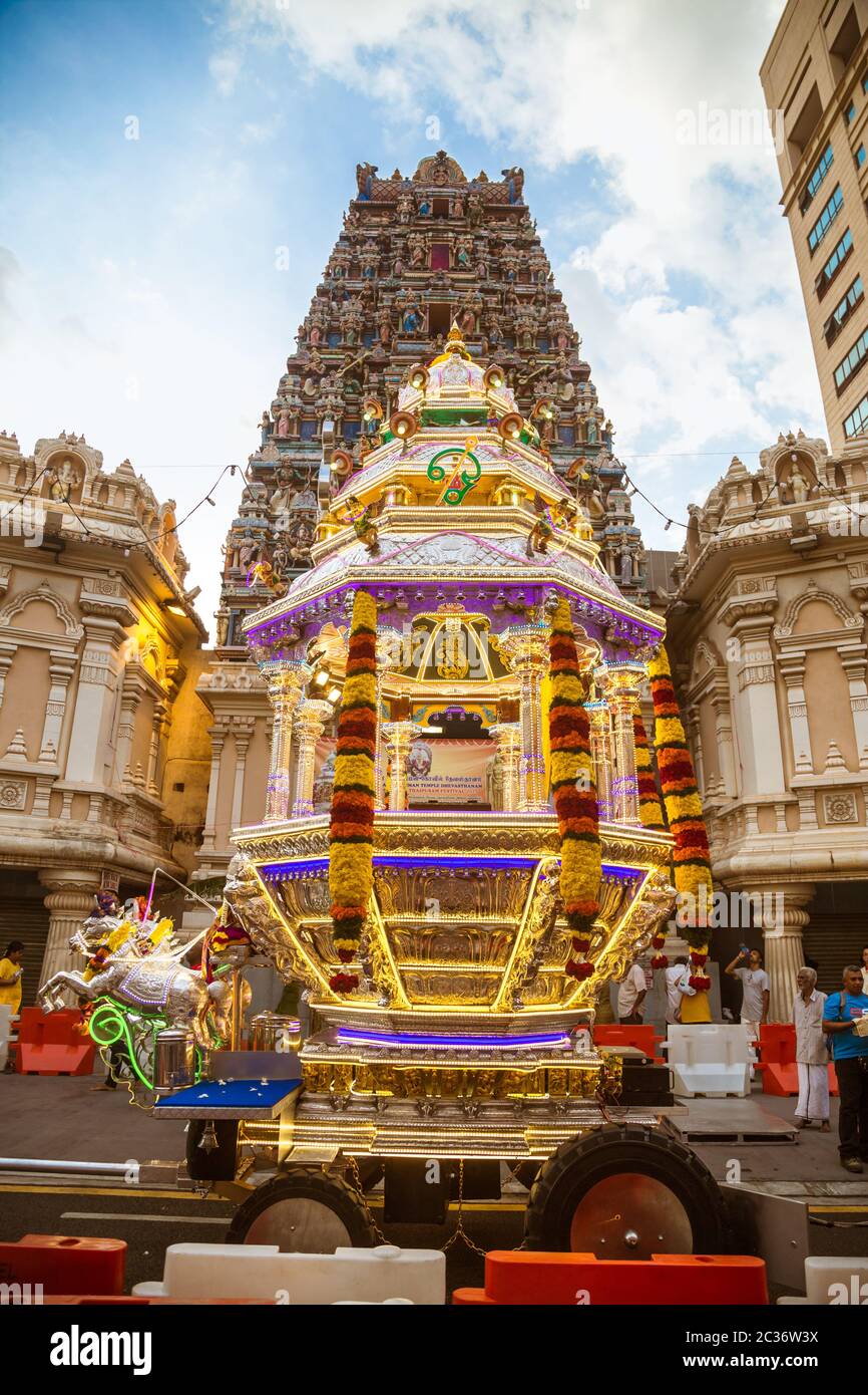 Religious chariot preparation for Thaipusam procession at Sri Maha ...
