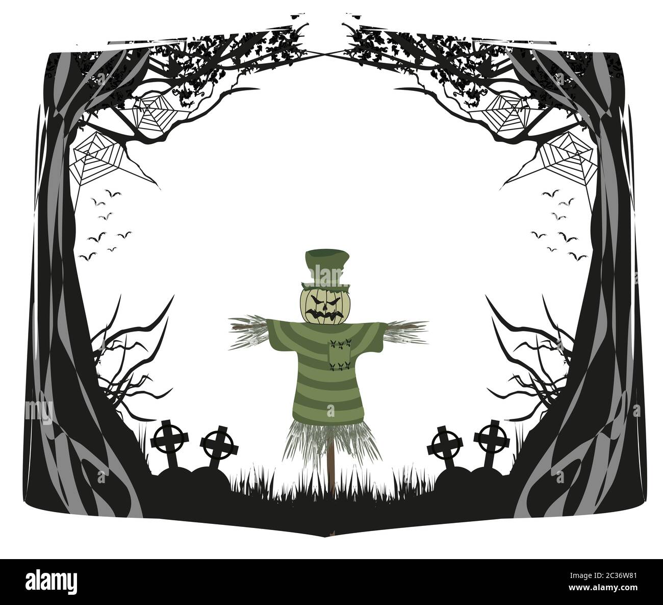 Pumpkin scarecrow at Halloween night Stock Photo - Alamy