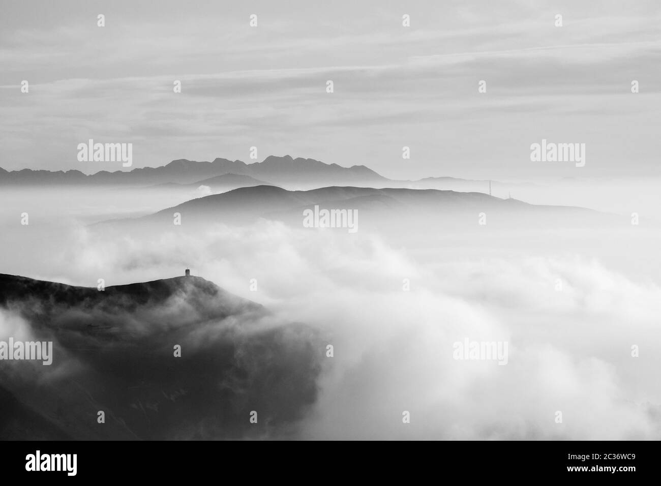 Panorama monte grappa viewpoint Black and White Stock Photos & Images ...