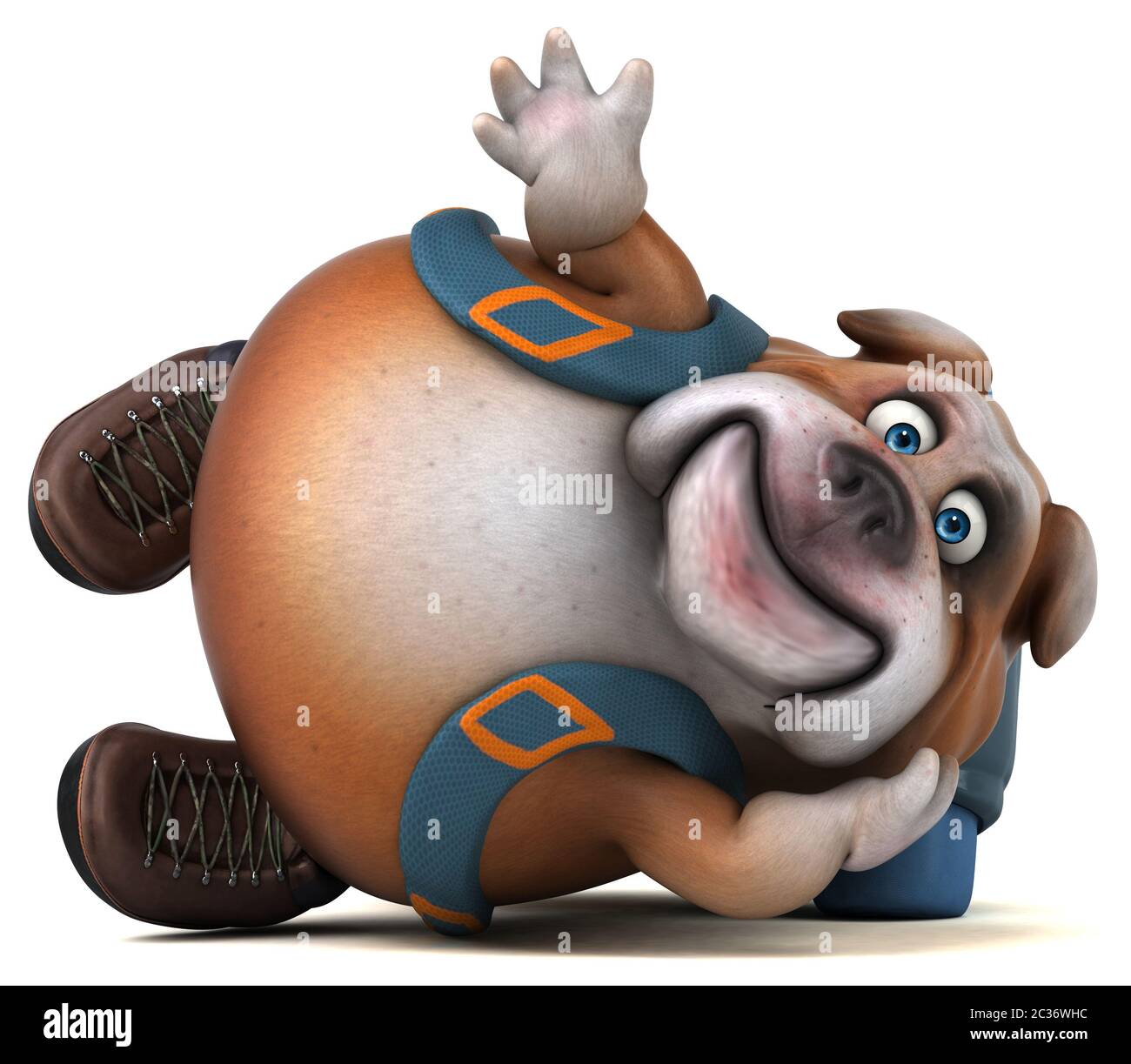 Fun backpacker bulldog cartoon character Stock Photo - Alamy