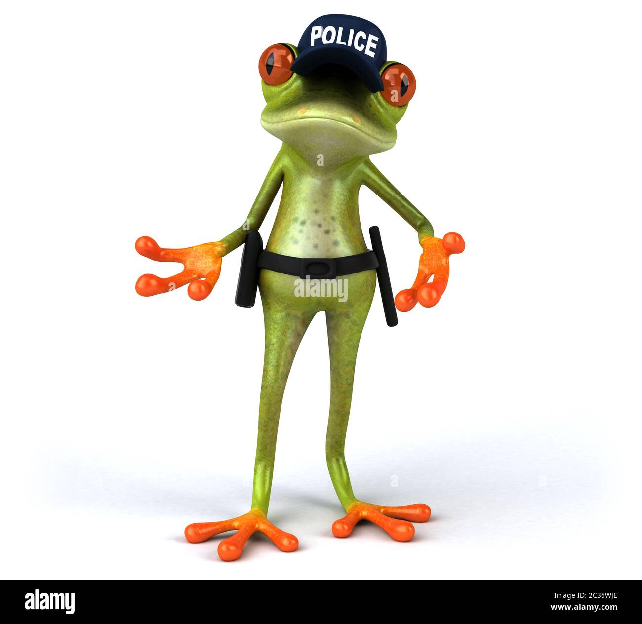 Fun 3D Cartoon frog police officer Stock Photo - Alamy