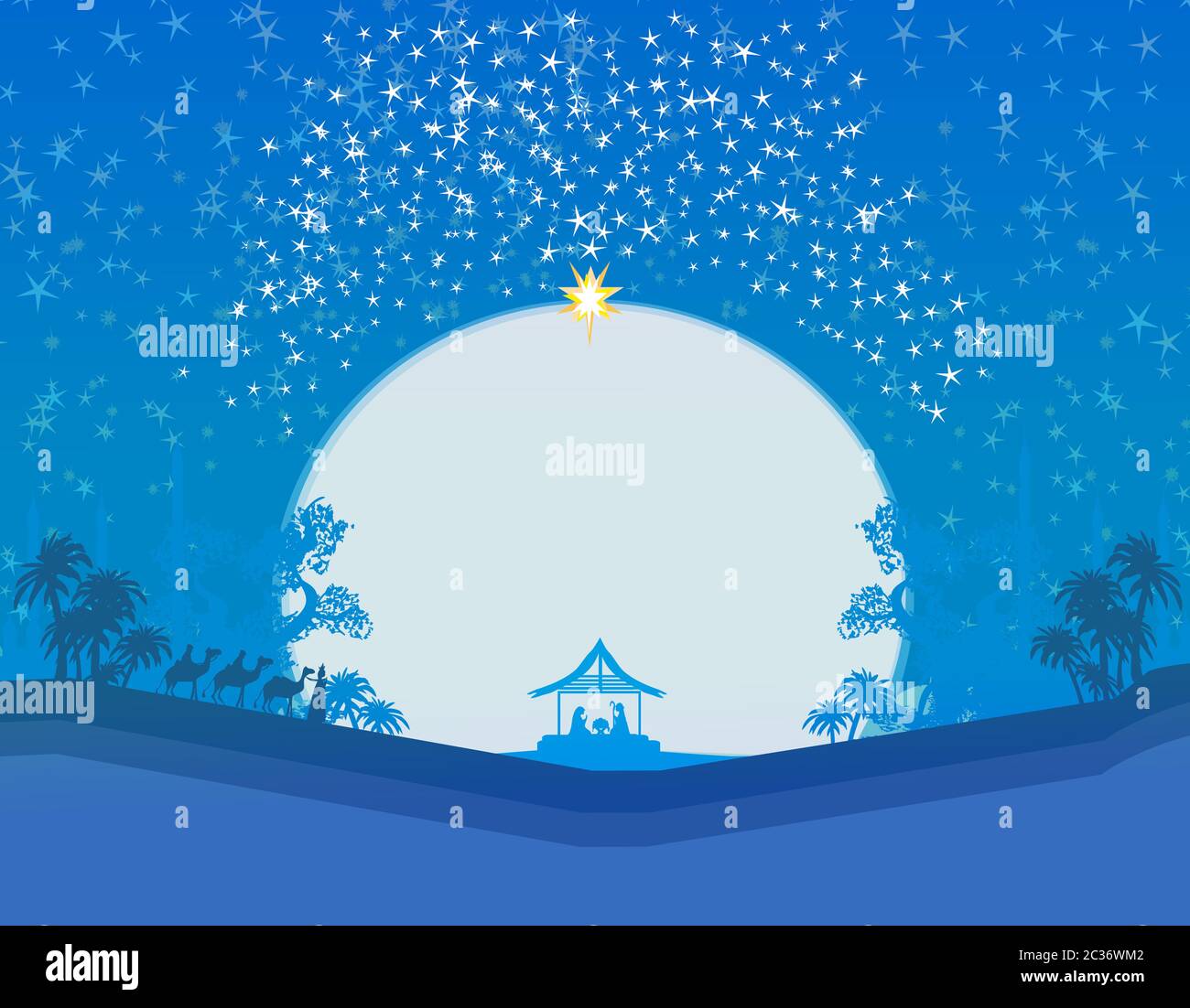 Birth of Jesus in Bethlehem, abstract card Stock Photo - Alamy